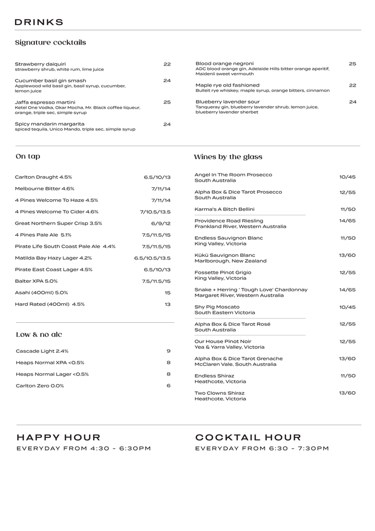 See Our Menu — Natural History Public Bar | Melbourne CBD Pub | Happy ...