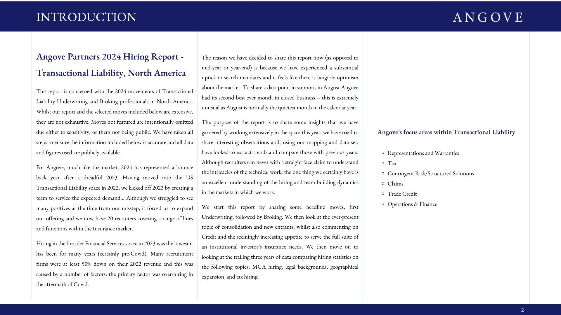 Transactional Liability Report 2024 — Angove Partners