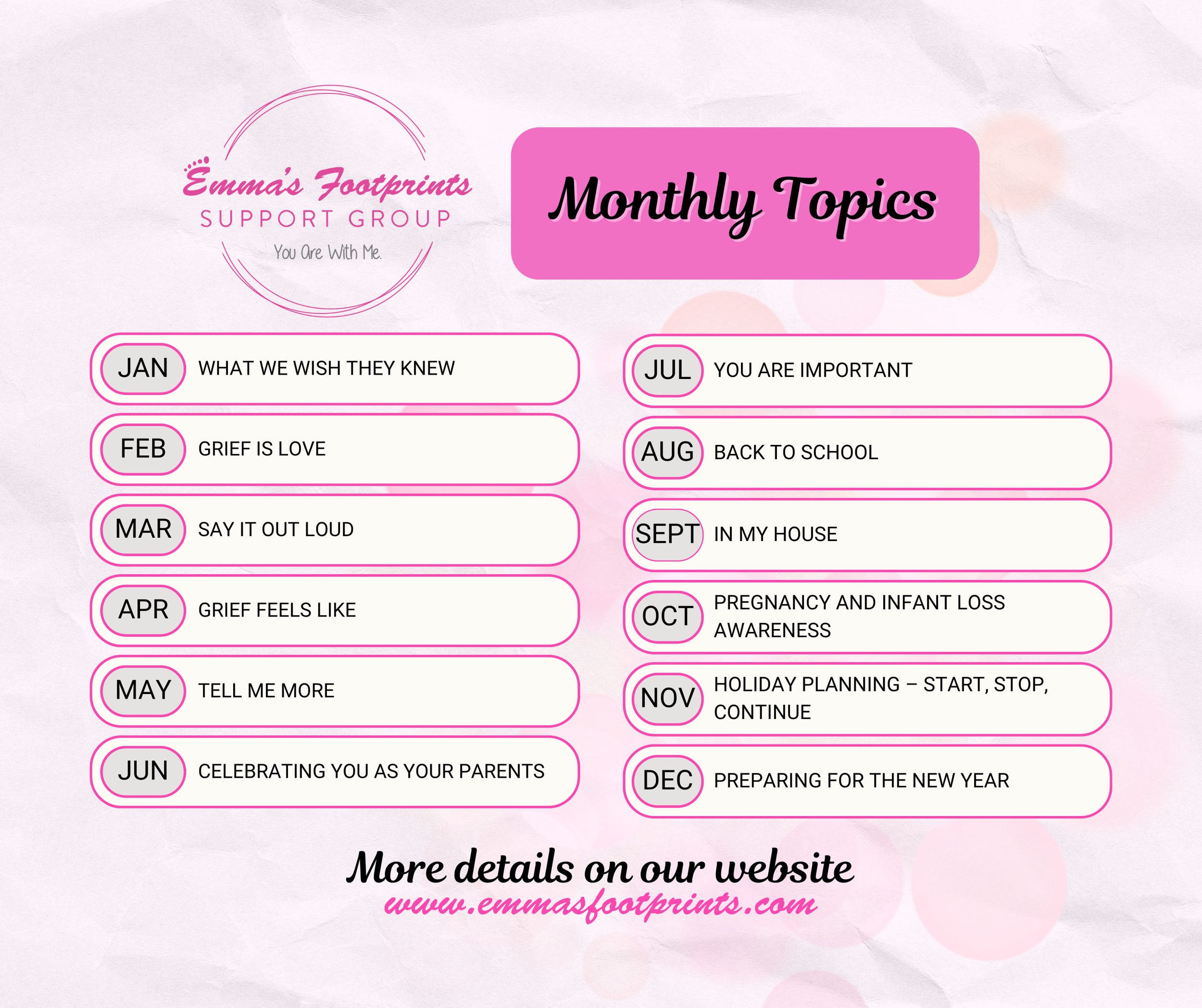 Monthly Support Group — Emma's SquareSpace