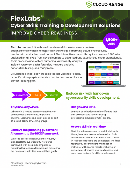 Resources: FlexLabs Data Sheet | Cloud Range