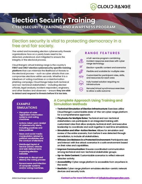 Resources: Election Security Data Sheet | Cloud Range