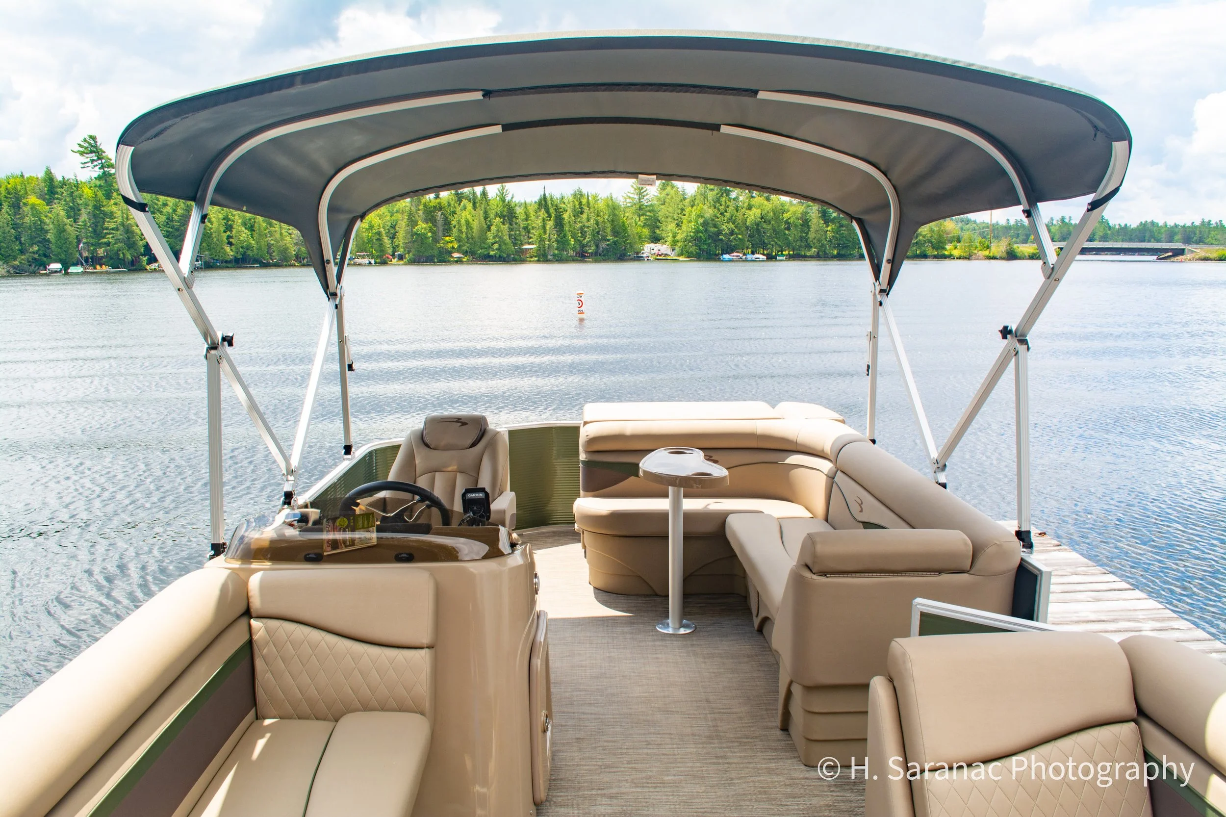 Luxury Camping Pontoon Boat Rentals — Upper Saranac Marina