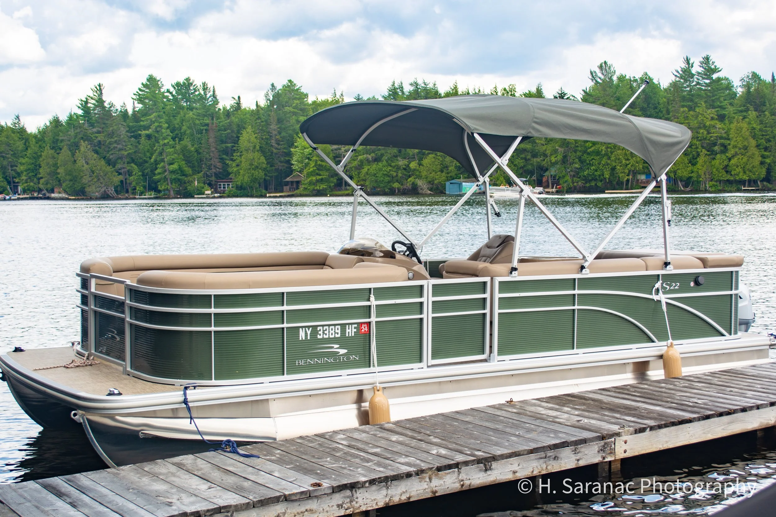 Luxury Camping Pontoon Boat Rentals — Upper Saranac Marina