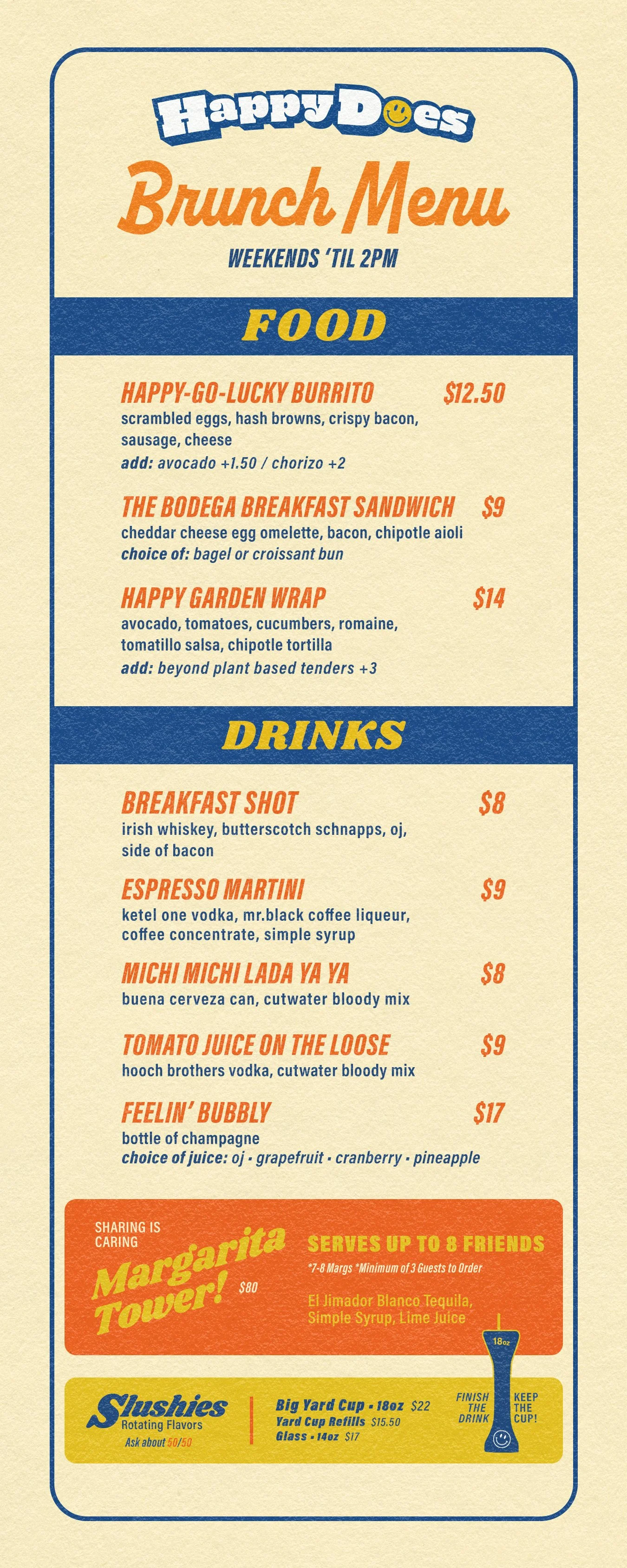 Happy Does Full Menu — Happy Does Bar