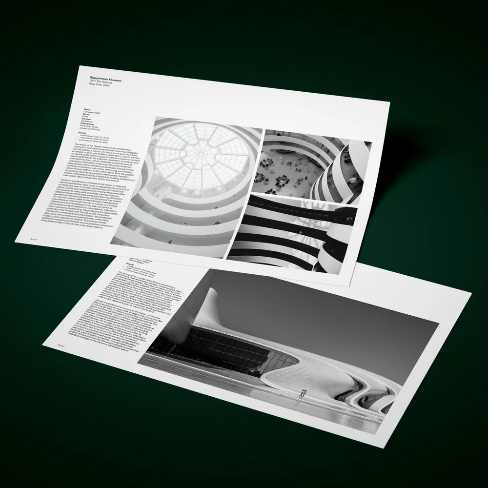 Architecture project sheet A4 — Architecture templates