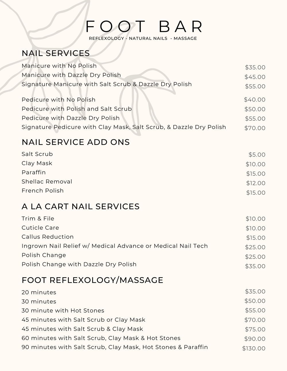 Services — Foot Bar PDX