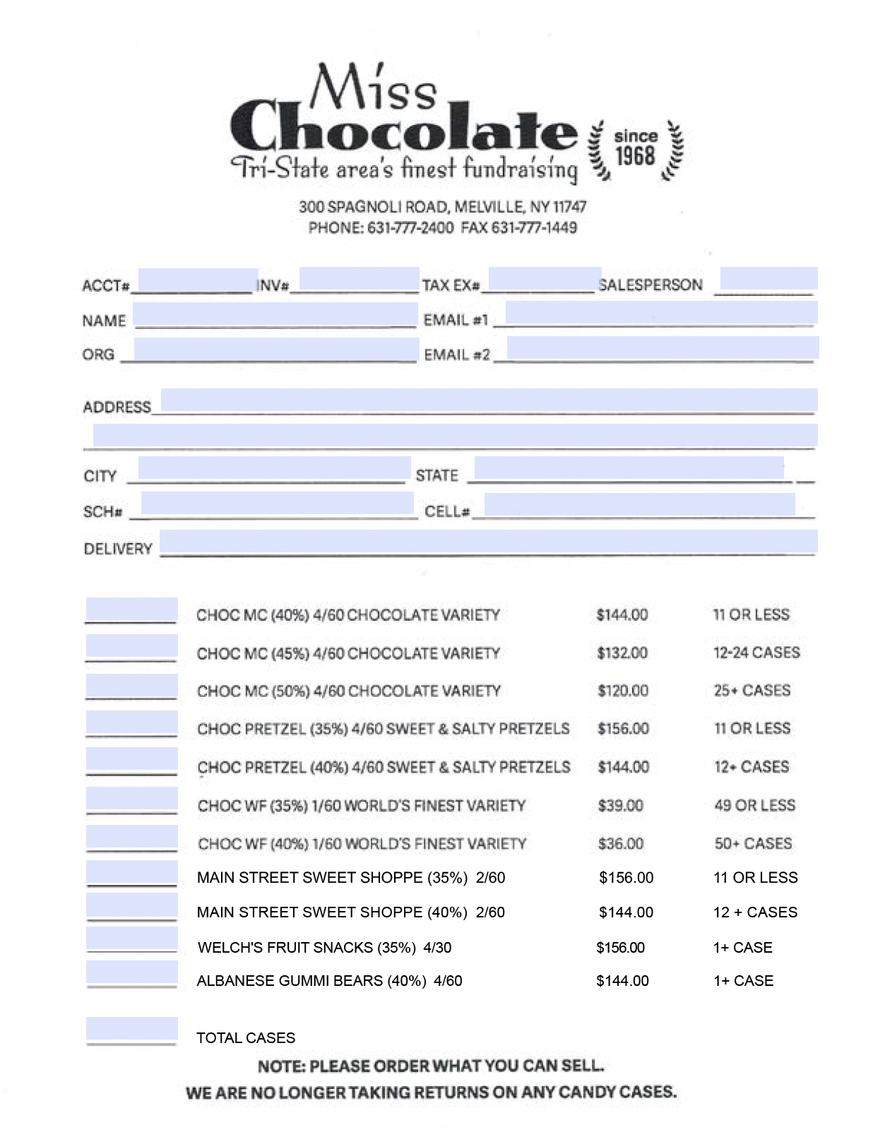 Forms & Contracts — Miss Chocolate