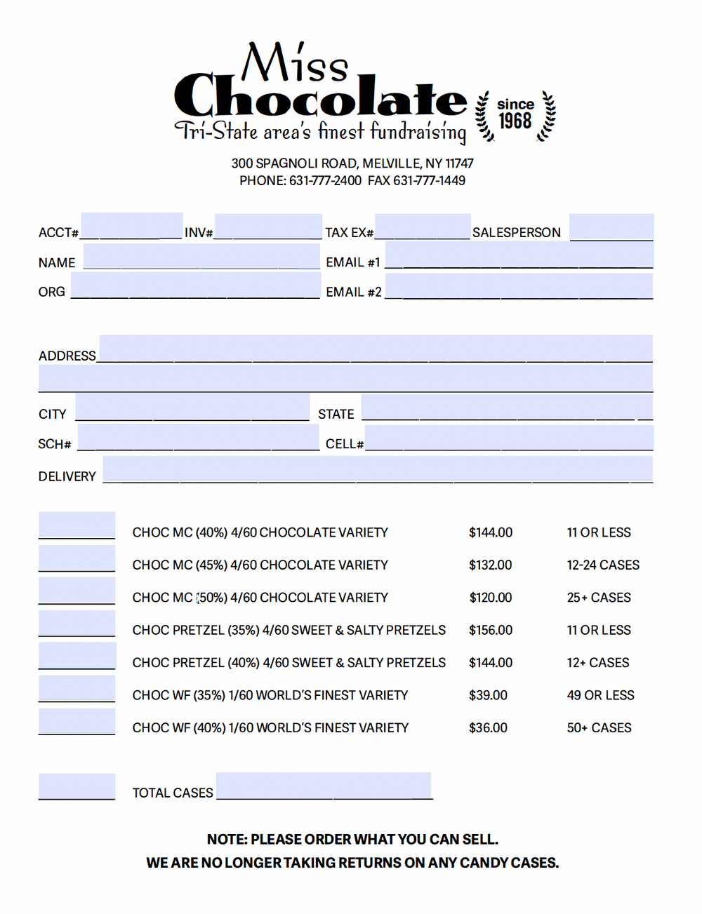 Forms & Contracts — Miss Chocolate