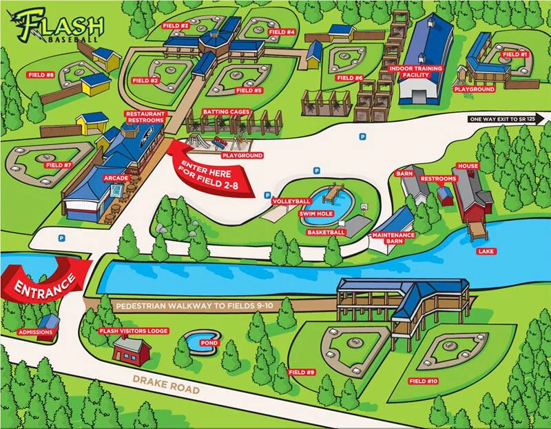 Flash Baseball Complex Map — Flash Baseball Complex