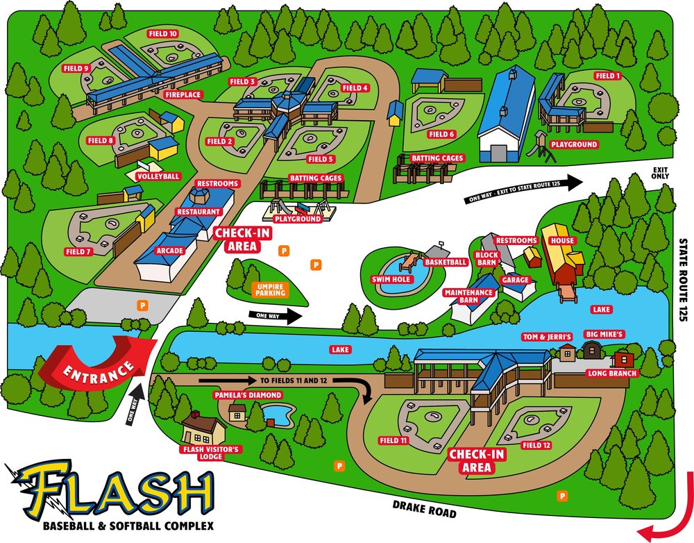 Flash Baseball Complex Map — Flash Baseball Complex