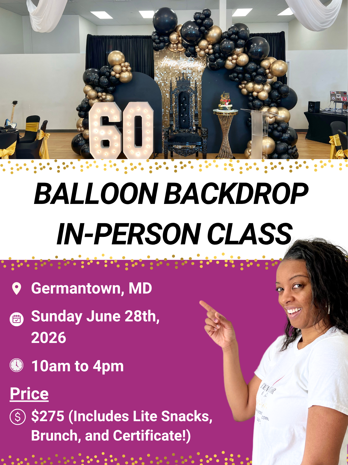 In-Person Balloon Backdrop Class (1 person) — Yes! Event Decor & More