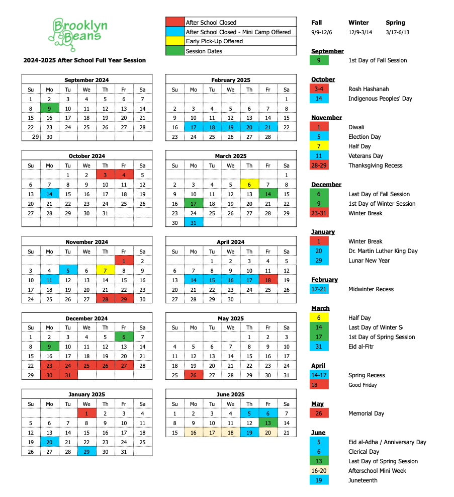 Calendar — Brooklyn Beans