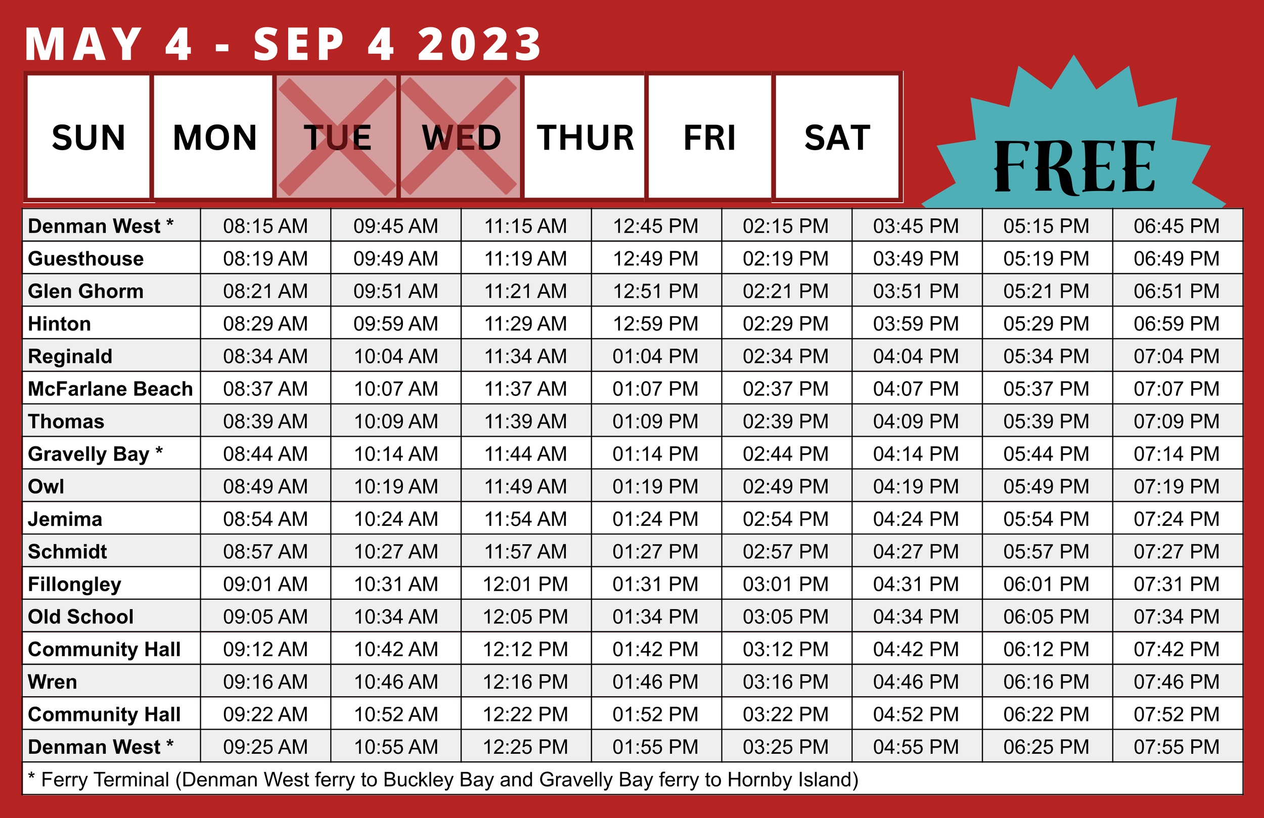 Denman Island Bus Service