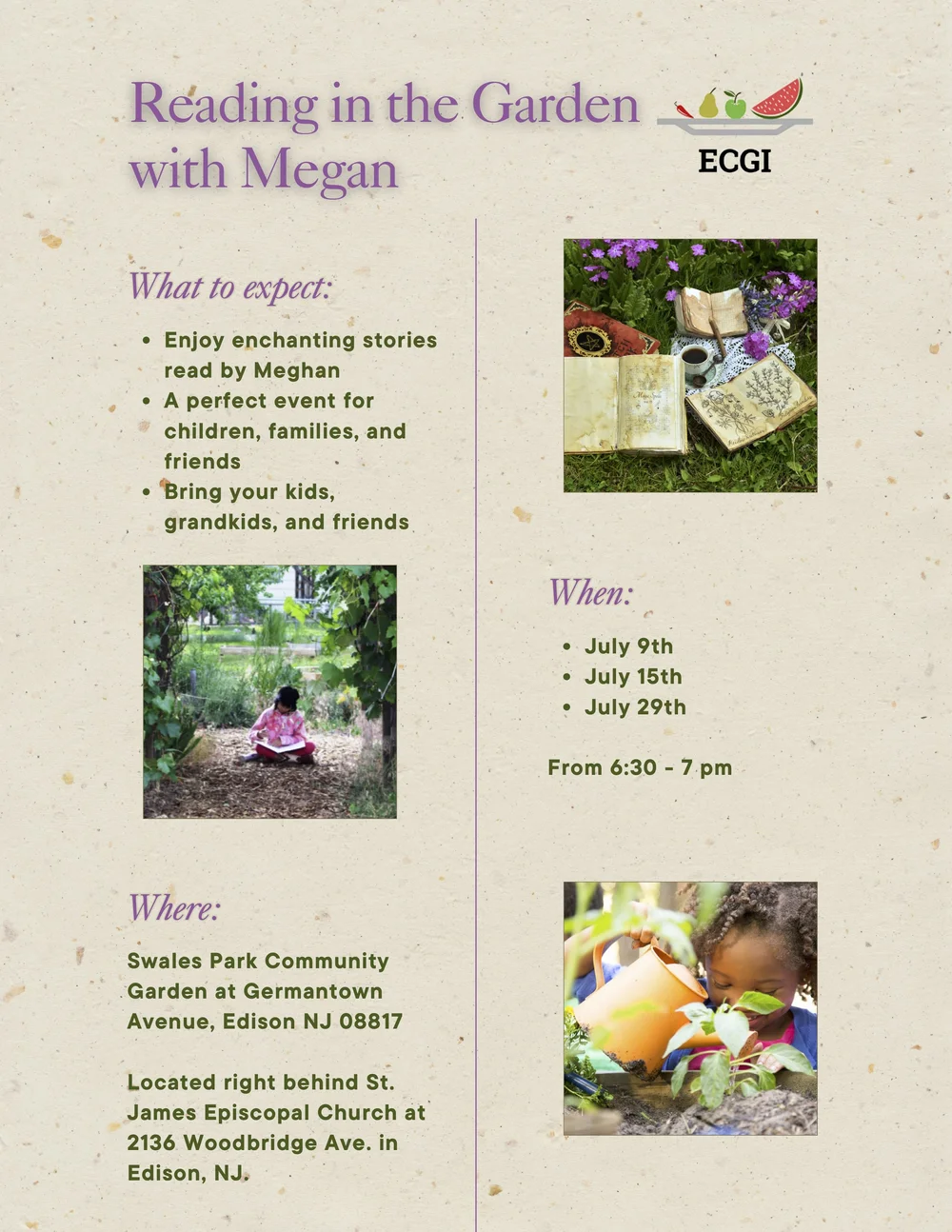Reading in the Garden with Megan (Copy) — Edison Community Garden