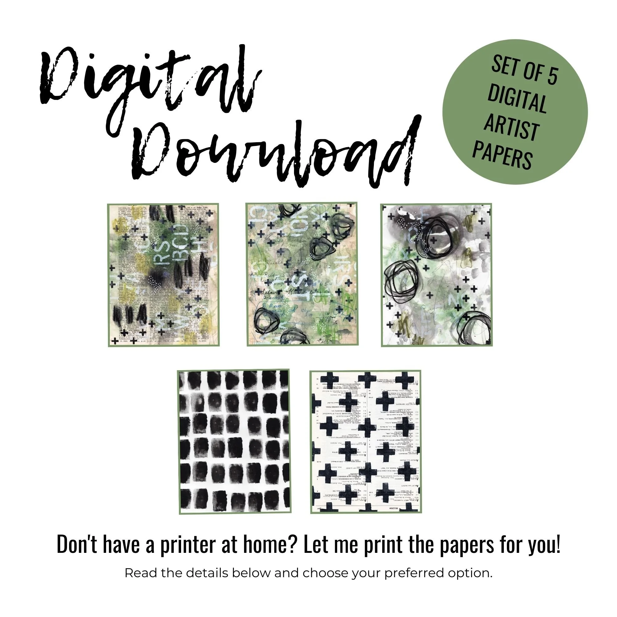 Chartreuse Artist Papers DIGITAL DOWNLOAD Set 1 — BB Henry Art