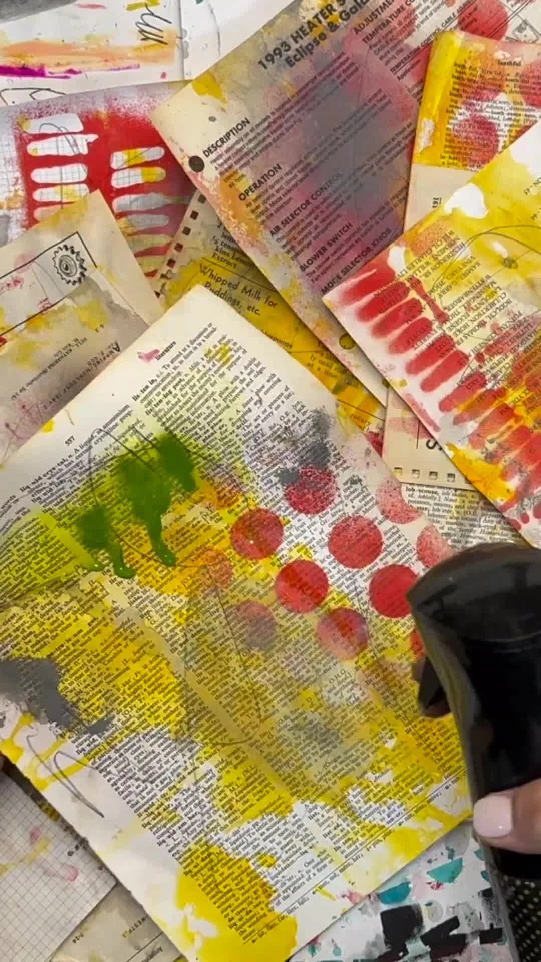 Black Messy Inky Artist Papers DIGITAL DOWNLOAD Set 3 — BB Henry Art