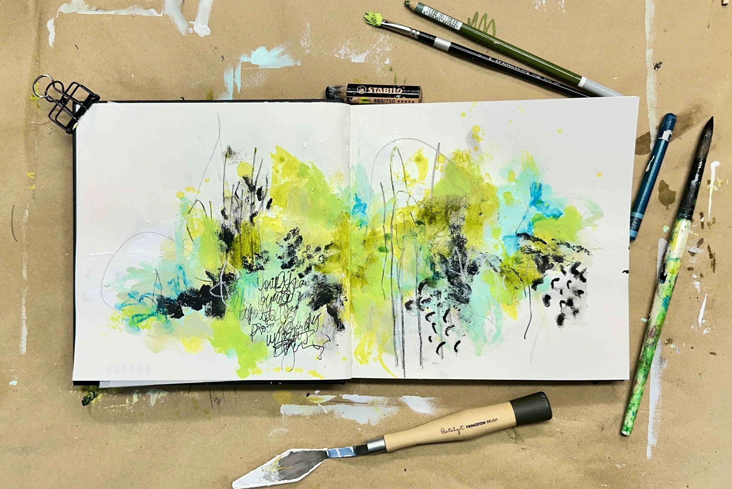 How to Use Leftover Acrylic Paint in Art Journal — BB Henry Art