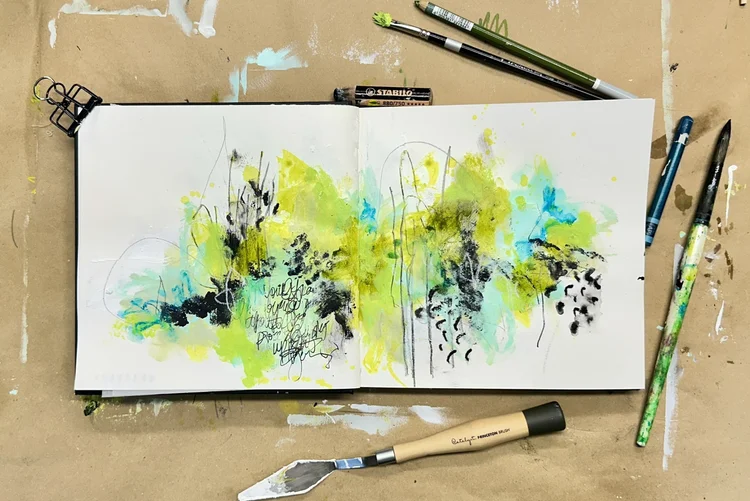 How to Use Leftover Acrylic Paint in Art Journal — BB Henry Art