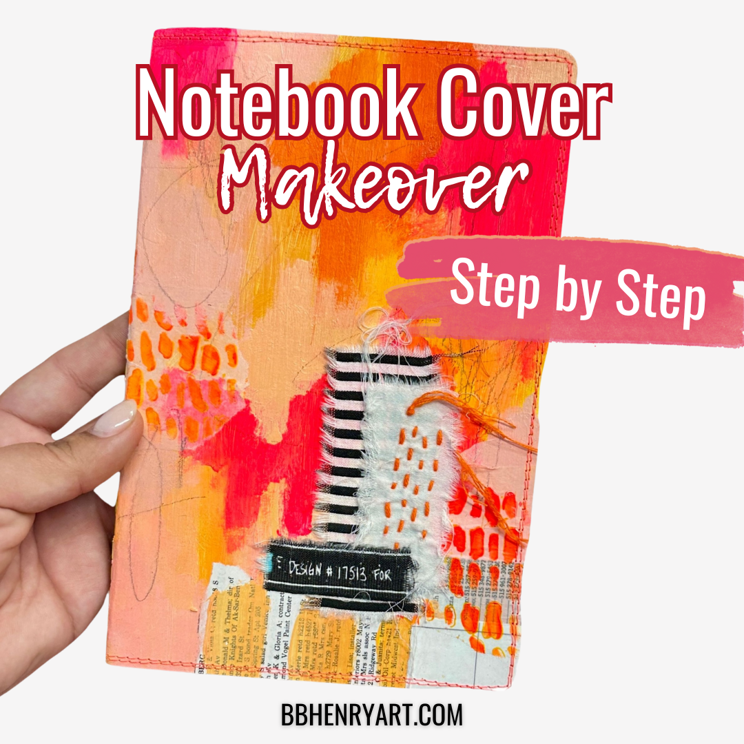 DIY Pink and Orange Altered Notebook — BB Henry Art