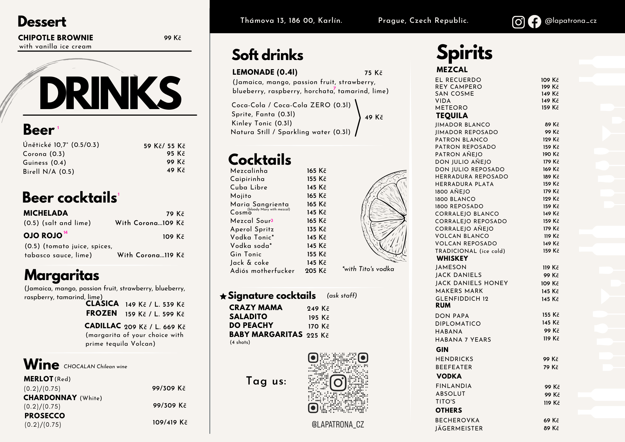 Menu Karlin EN — La Patrona