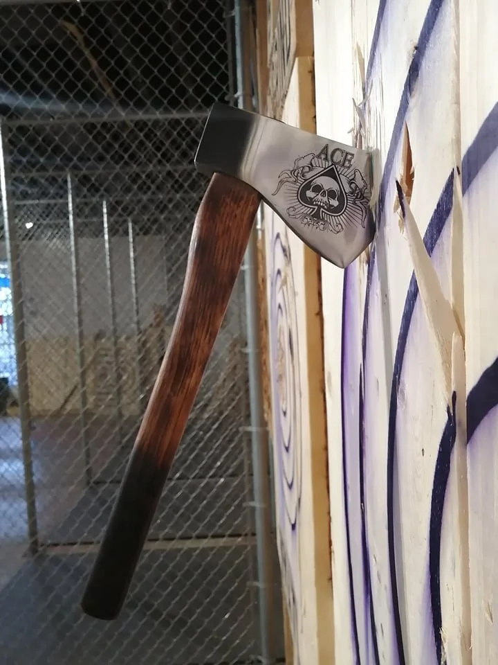 Skull Spade — Island Time Axe Throwing