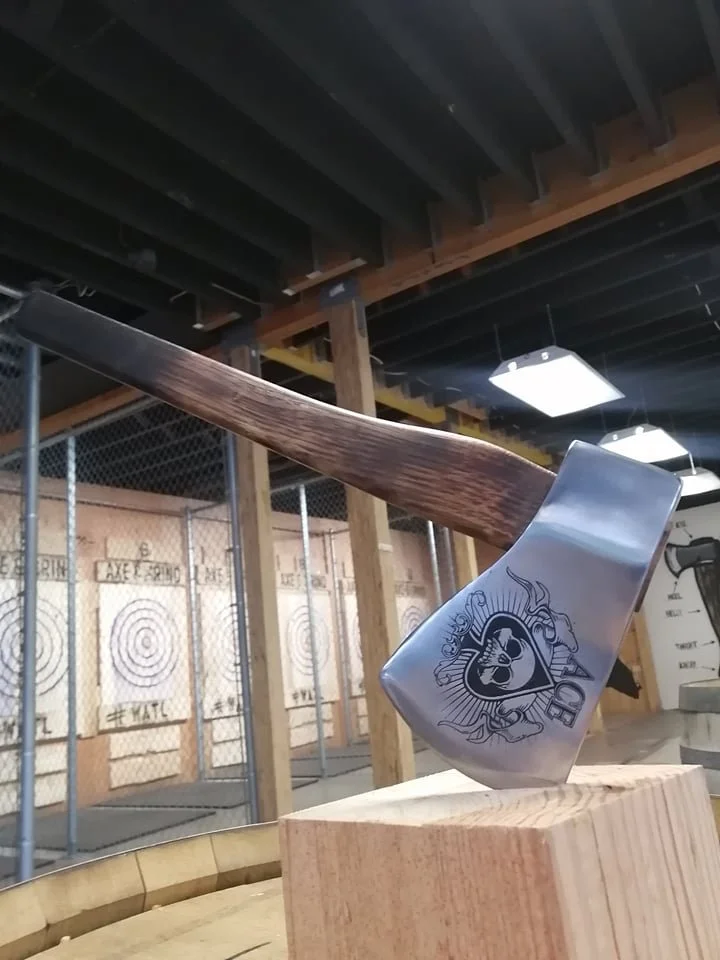 Skull Spade — Island Time Axe Throwing