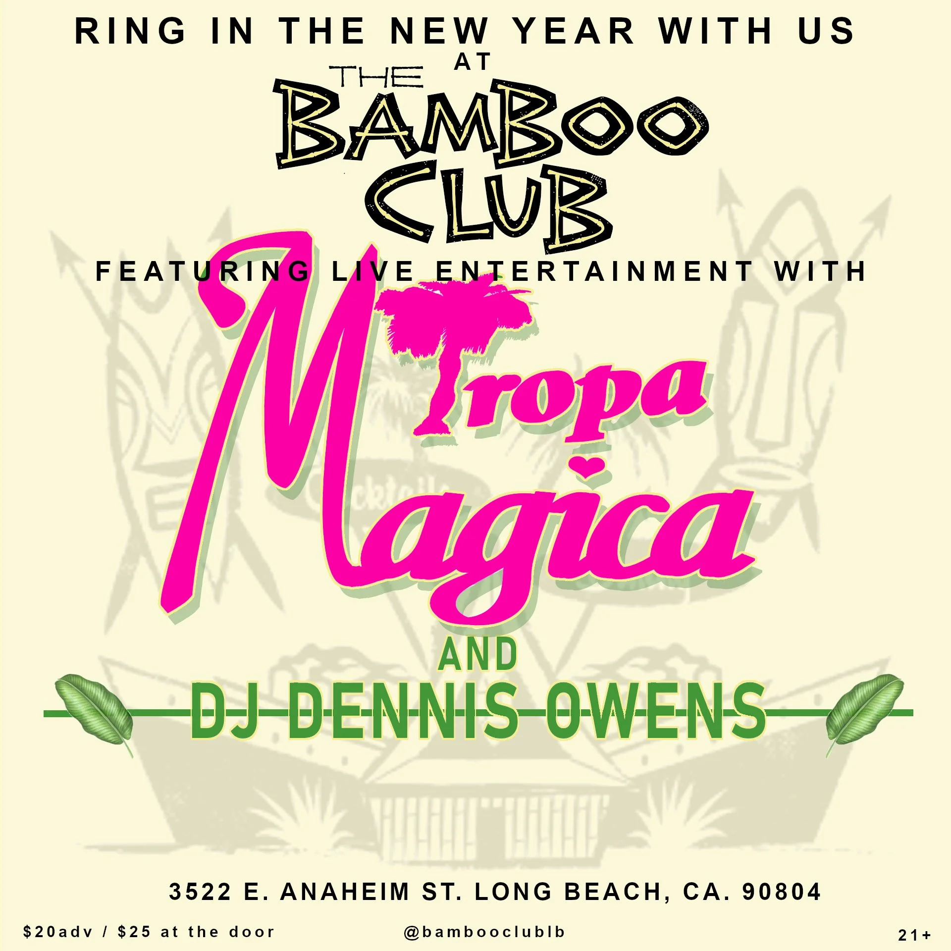 UPCOMING EVENTS — The Bamboo Club Long Beach