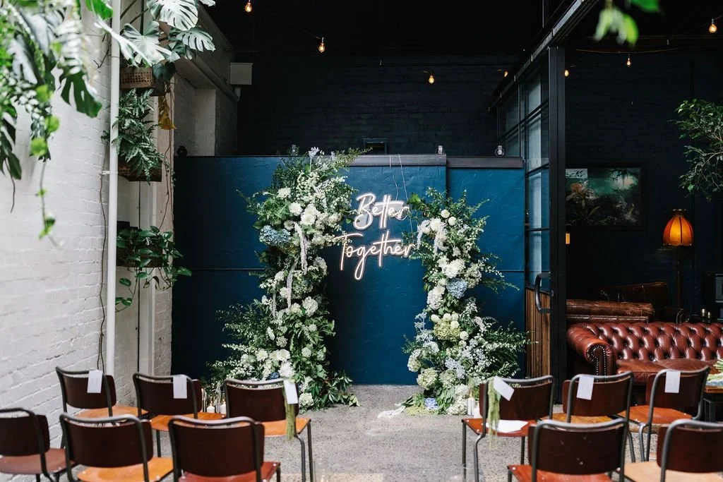 A lush overgrown wedding set up at Rupert on Rupert — I Heart Flowers
