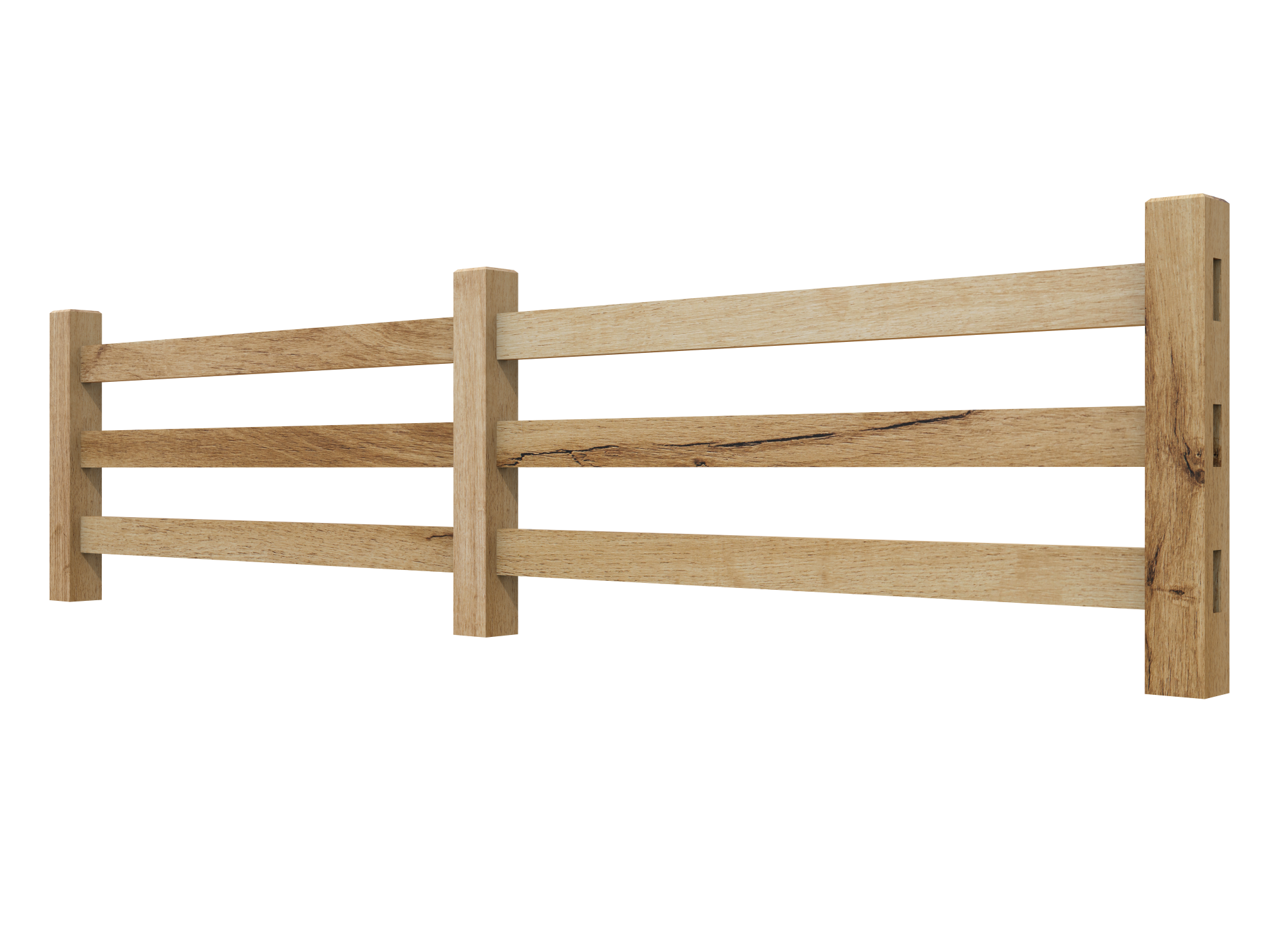 3-Rail Timber & Wooden Fence — Strukta