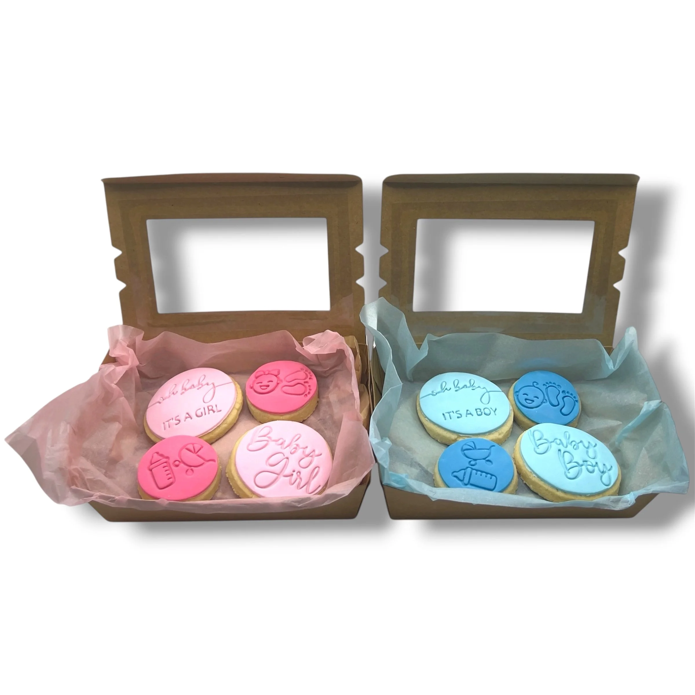 4 Pack 'Baby Girl' mini-Sugar Cookies — Gilbert & Marcel
