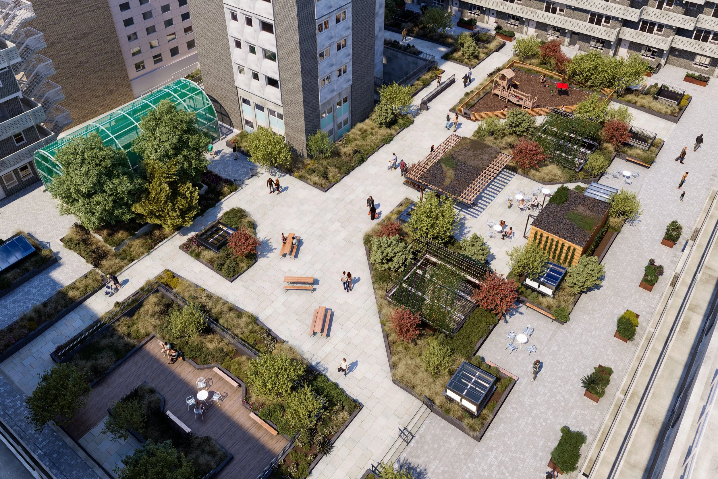 Podium Landscaping — Middlesex Street Estate Project