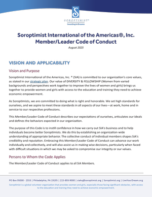 Signing is Now Open for our Code of Conduct! — Soroptimist Blog