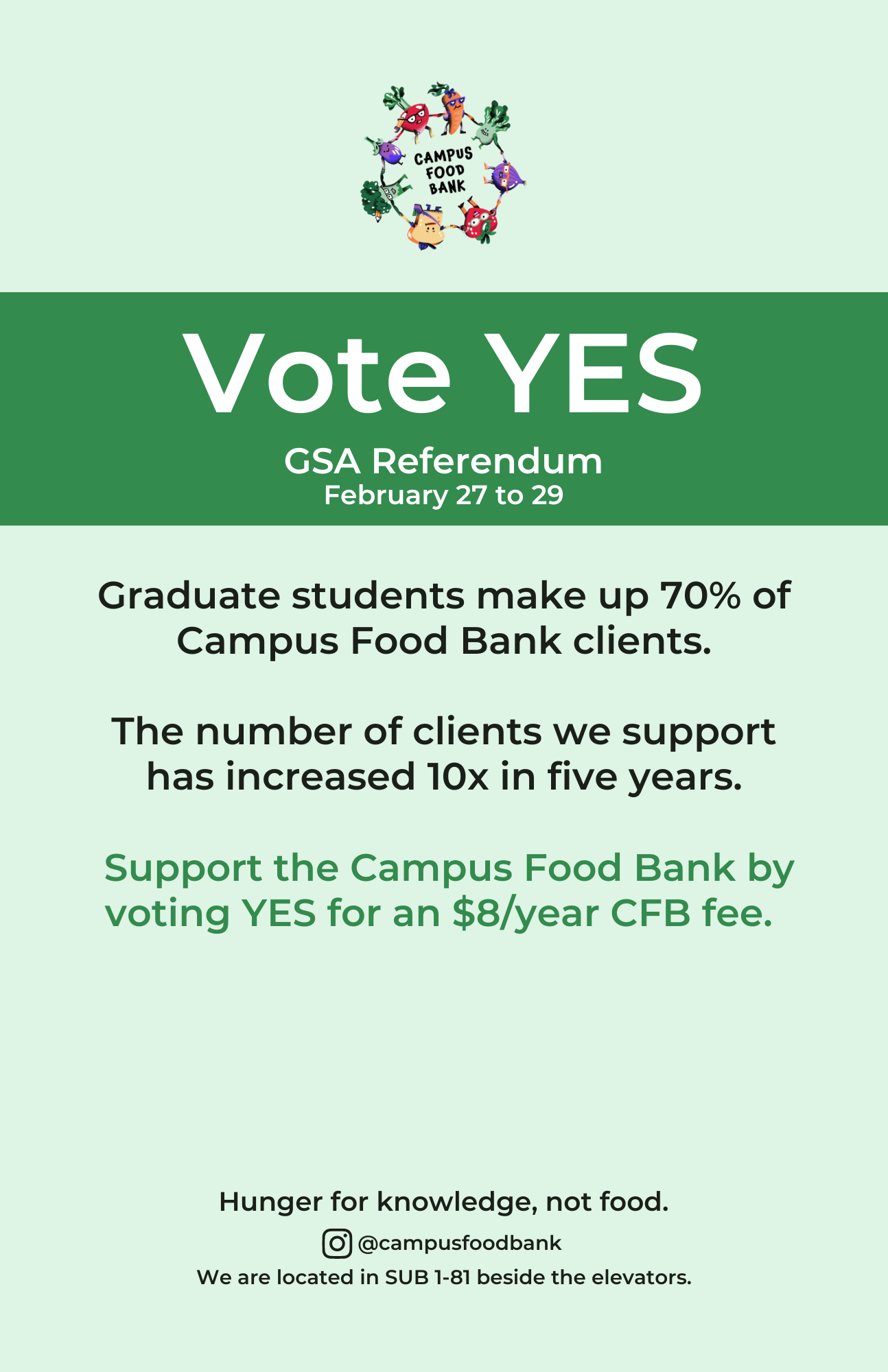 Support the CFB in our GSA Referendum! — Campus Food Bank