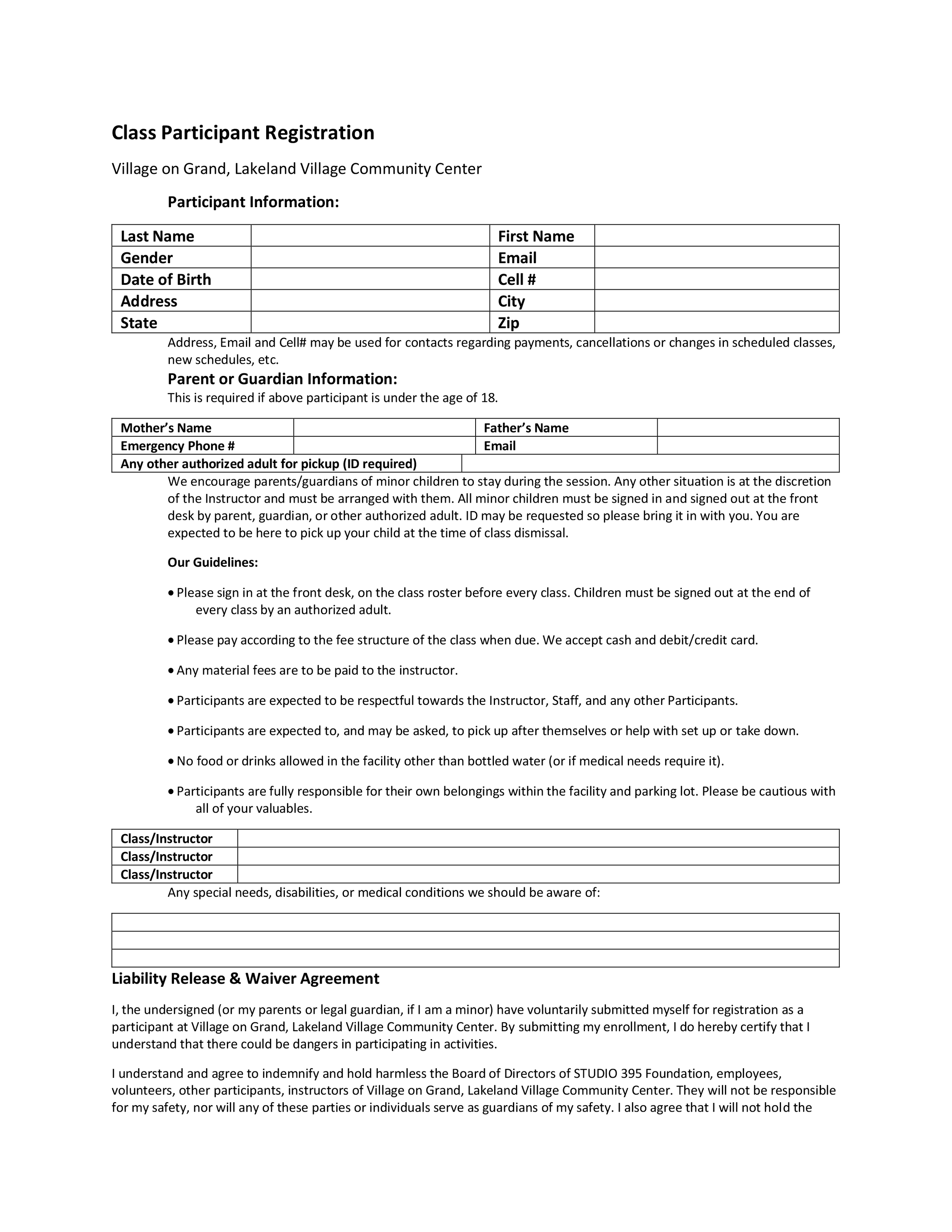 Classes — STUDIO 395