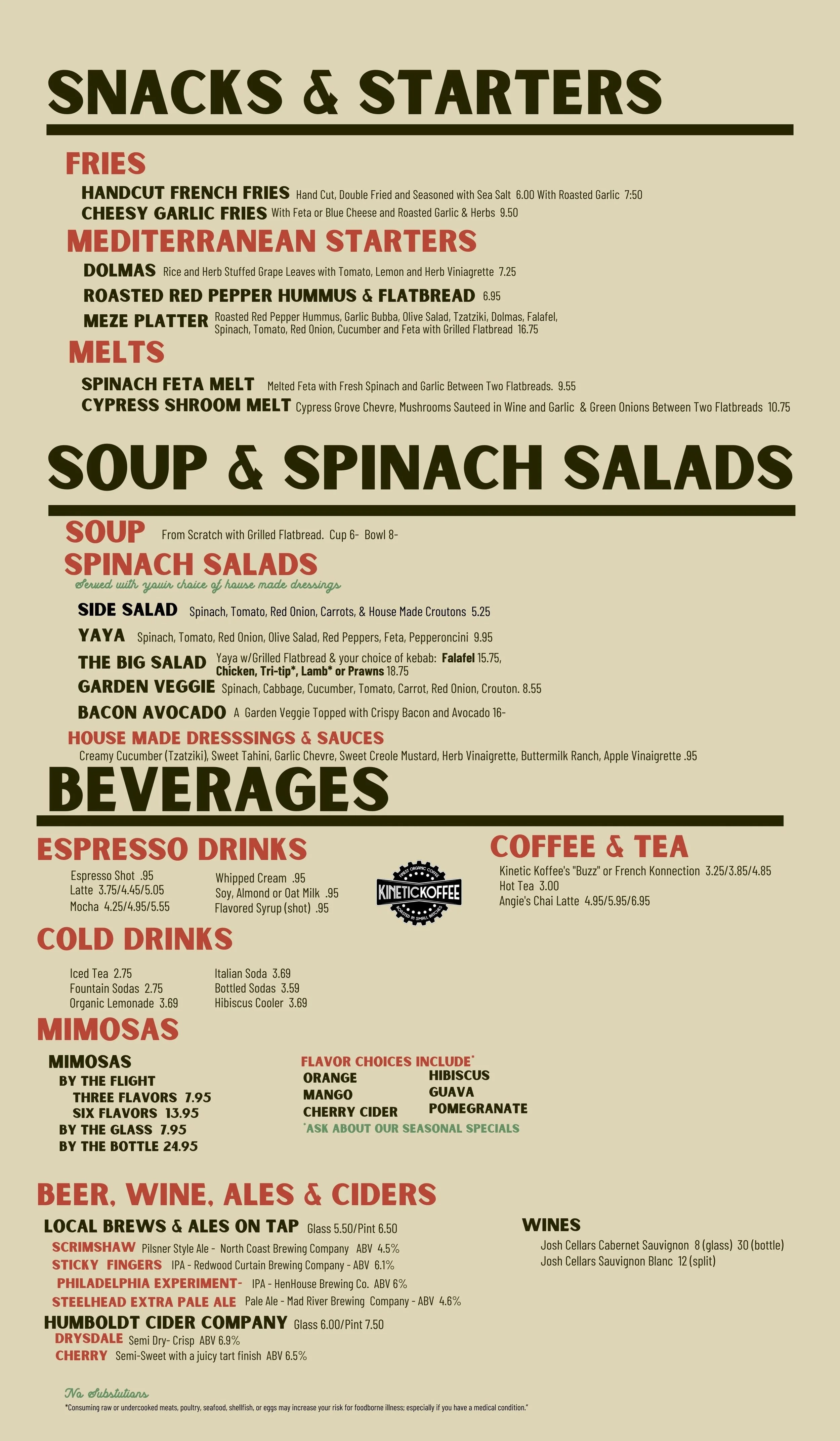 Menu — Cafe Nooner