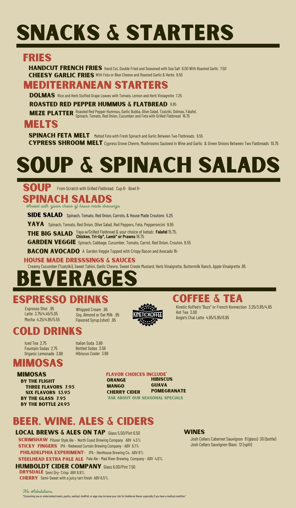 Menu — Cafe Nooner