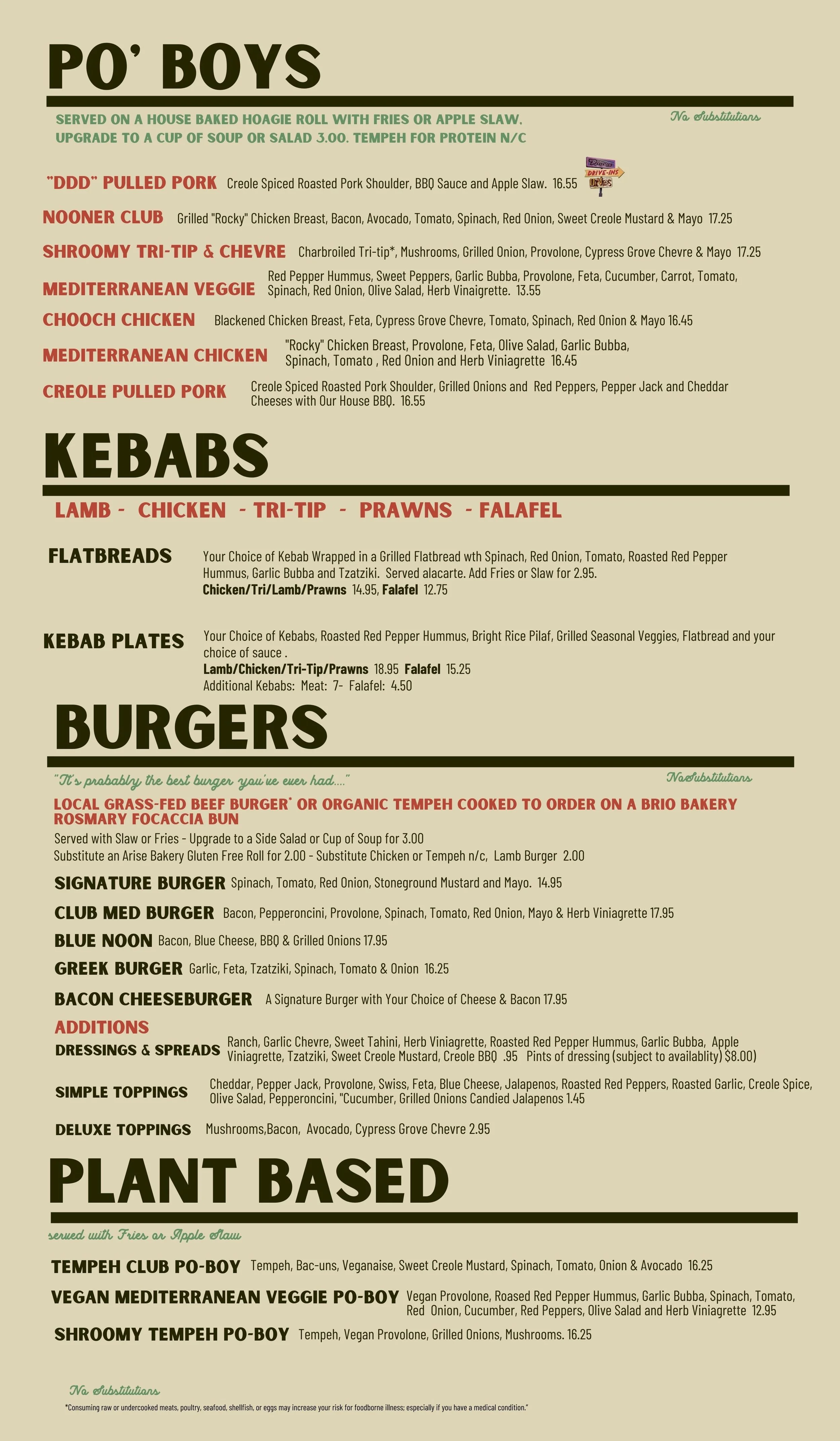 Menu — Cafe Nooner