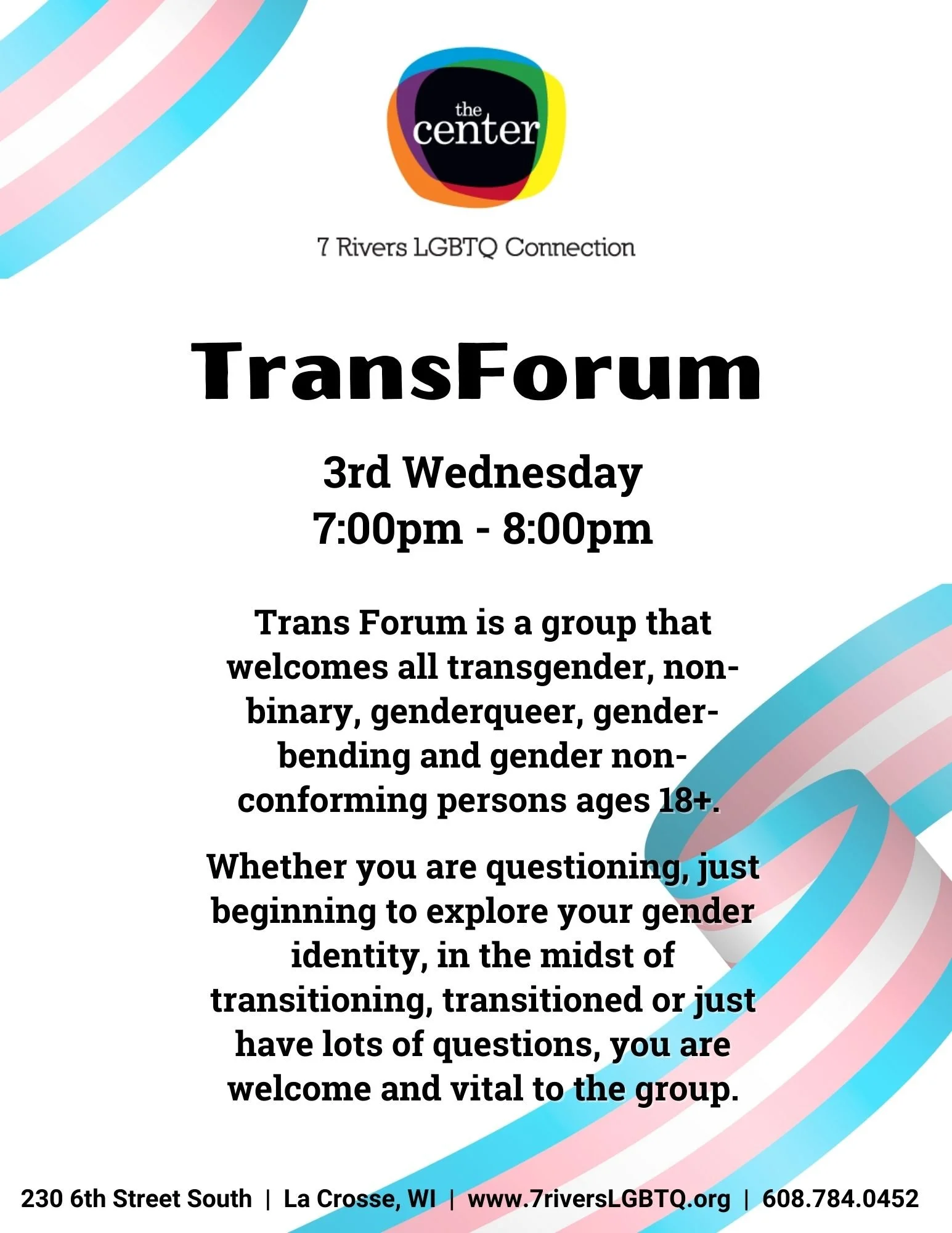 Trans Forum — The Center: 7 Rivers LGBTQ Connection