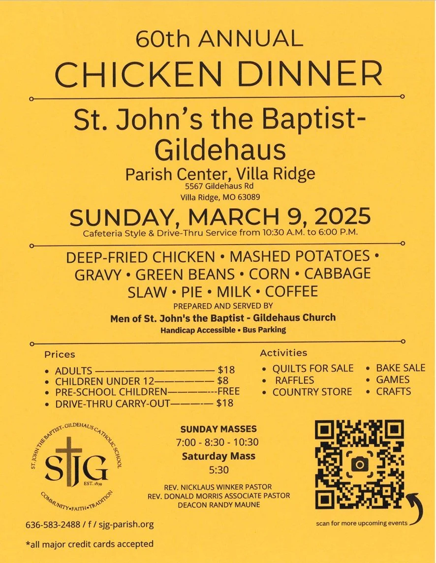 Chicken Dinner — St. John the Baptist Gildehaus Catholic Church