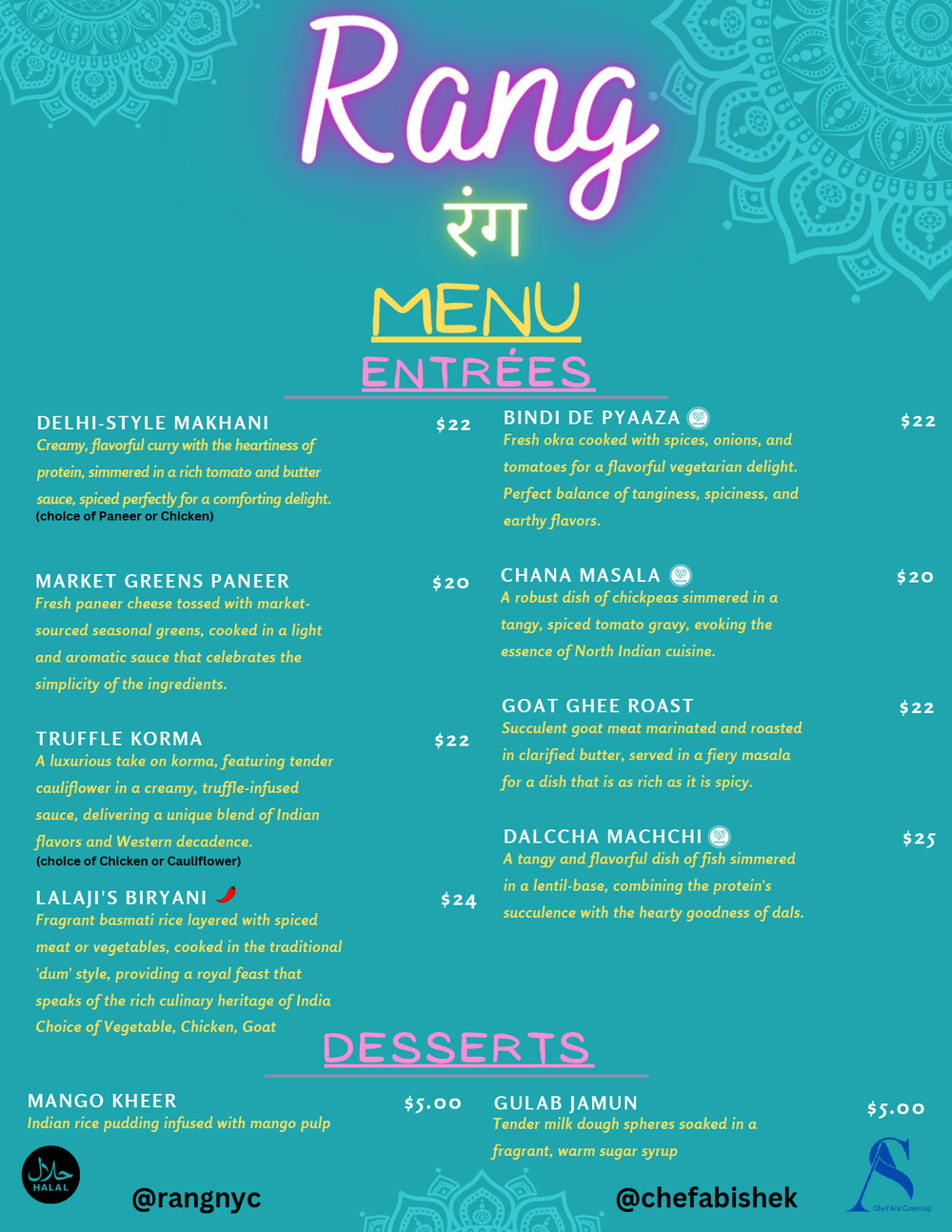 Menus — Rang | Cocktails & Tapas Bar