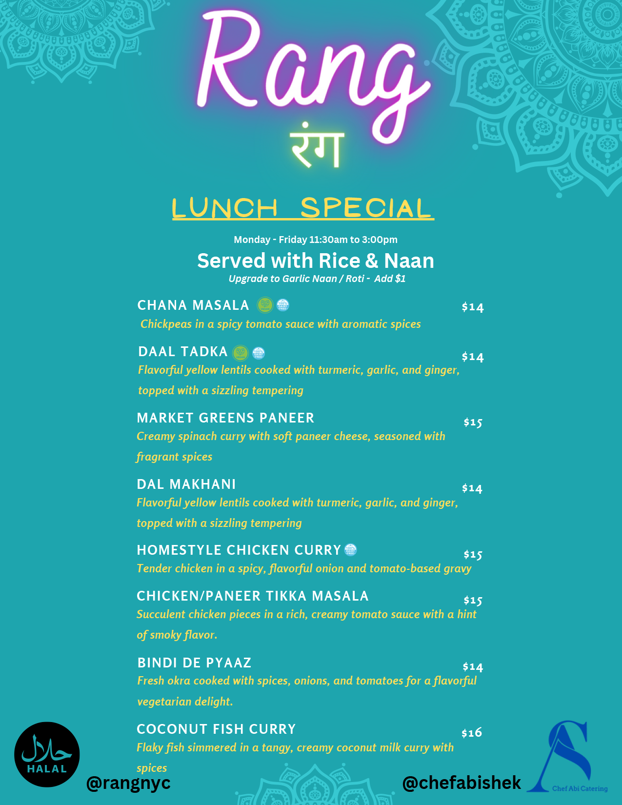 Menus — Rang | Cocktails & Tapas Bar