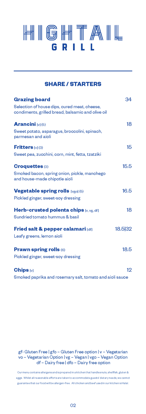 See Our Menu — Hightail Bar & Grill | Happy Hour, Event Space on ...