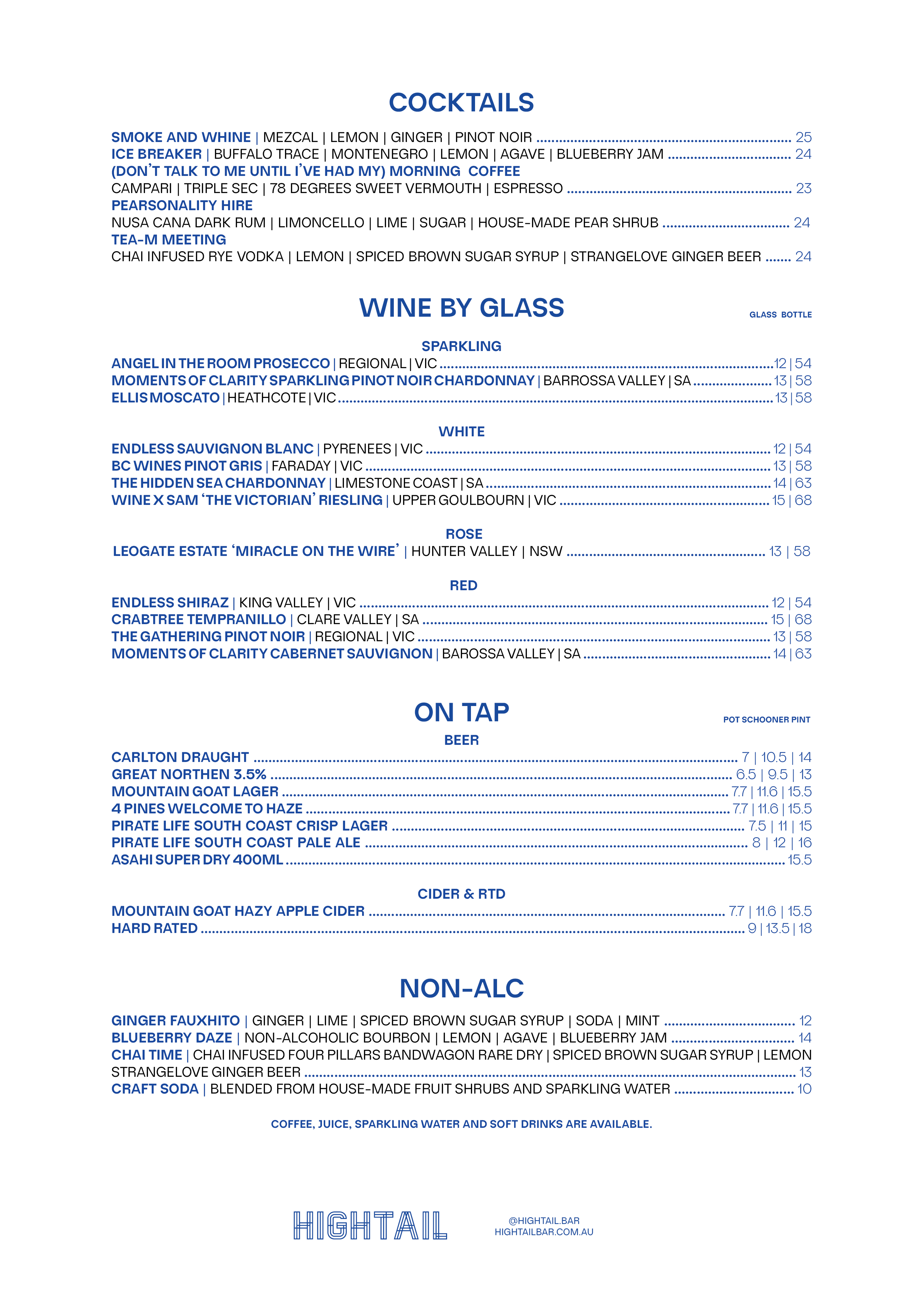 See Our Menu — Hightail Bar & Grill | Happy Hour, Event Space on ...