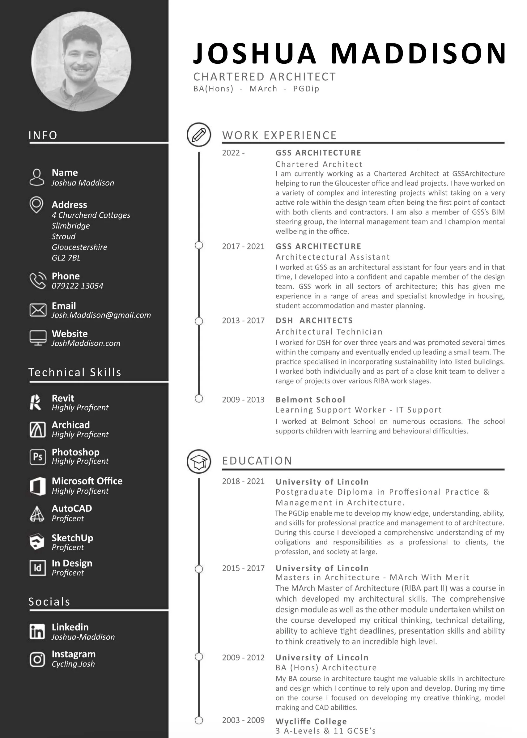 CV — Joshua Maddison