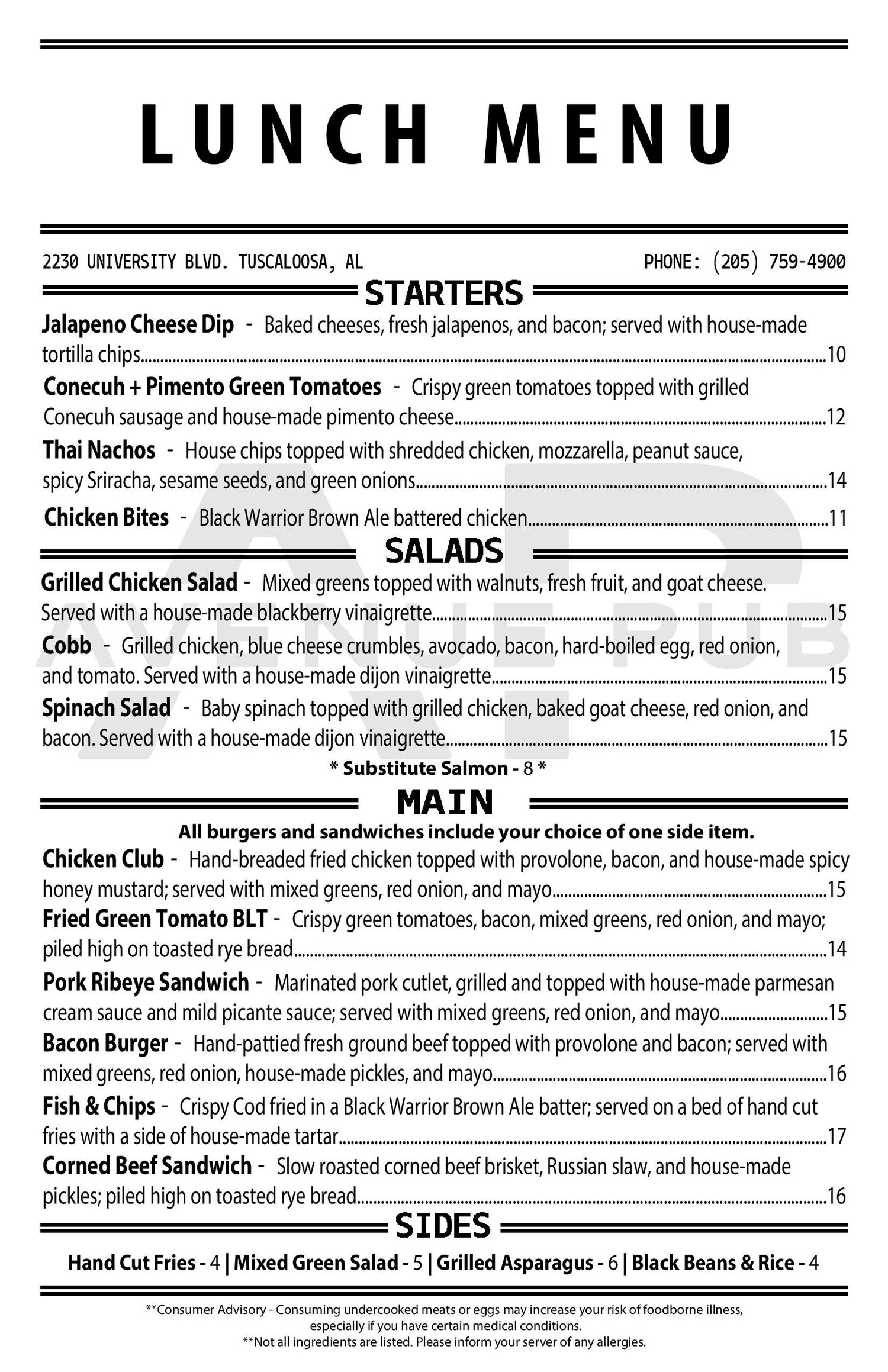 Tuscaloosa — AVENUE PUB