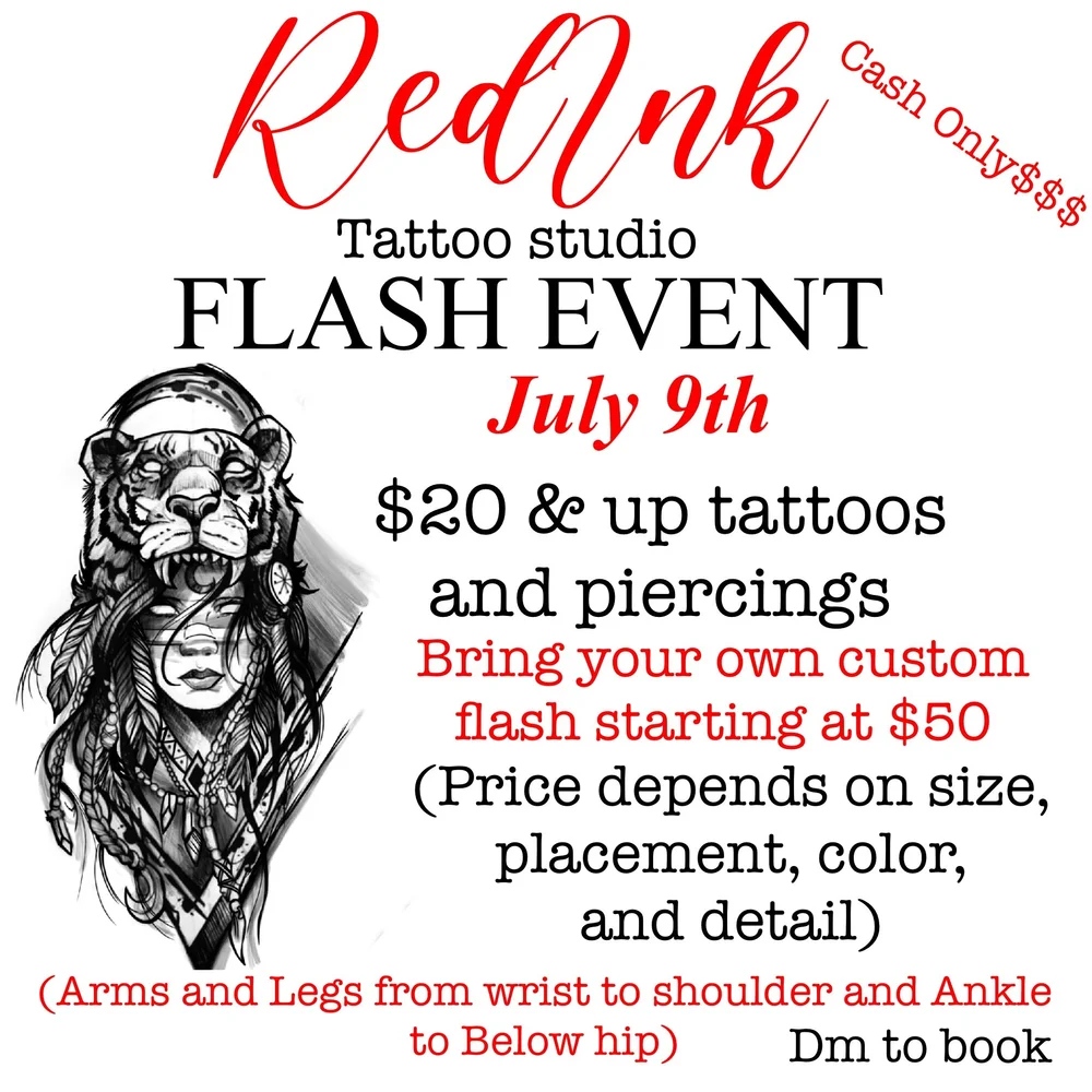 REDINK TATTOO STUDIO FLASH TATTOO EVENTS — REDINK TATTOO STUDIO