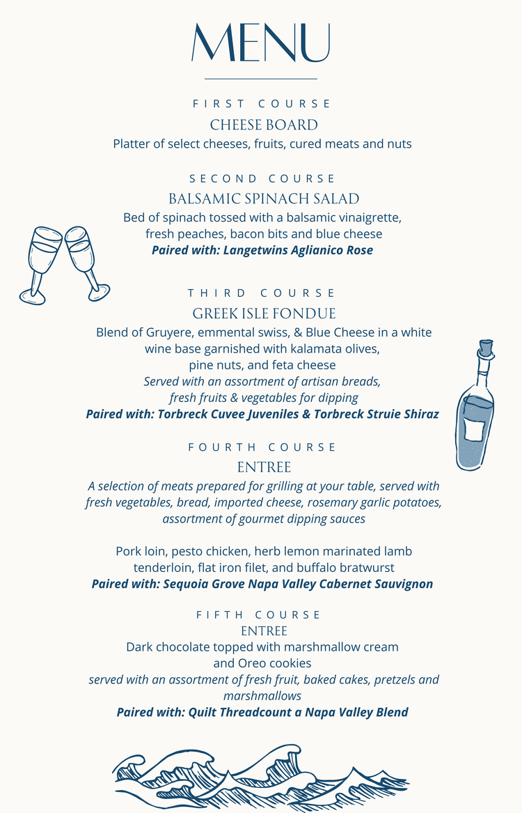 Wine Dinner — The Mona Lisa Fondue Restaurant