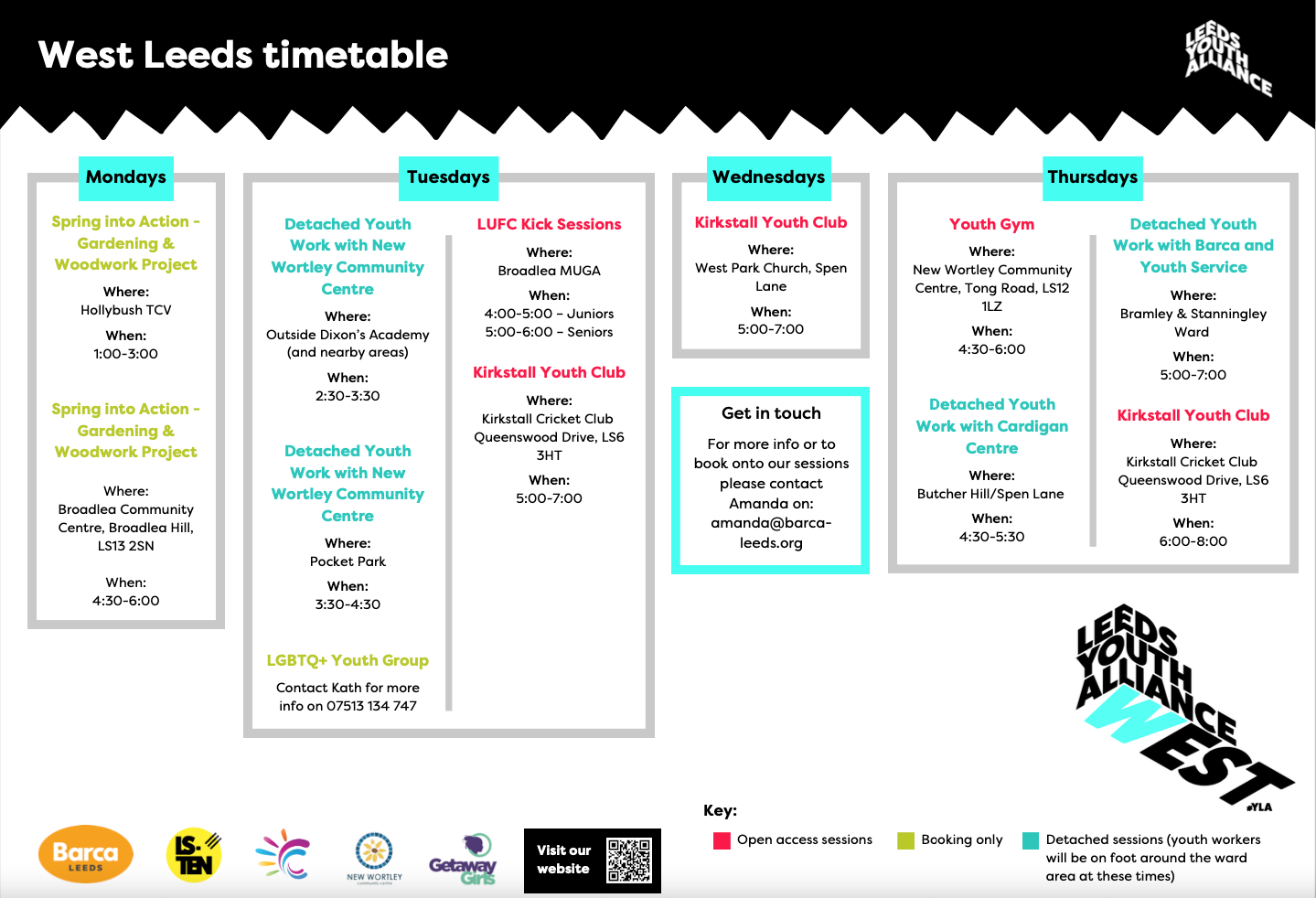 West Leeds Timetable — Leeds Youth Alliance
