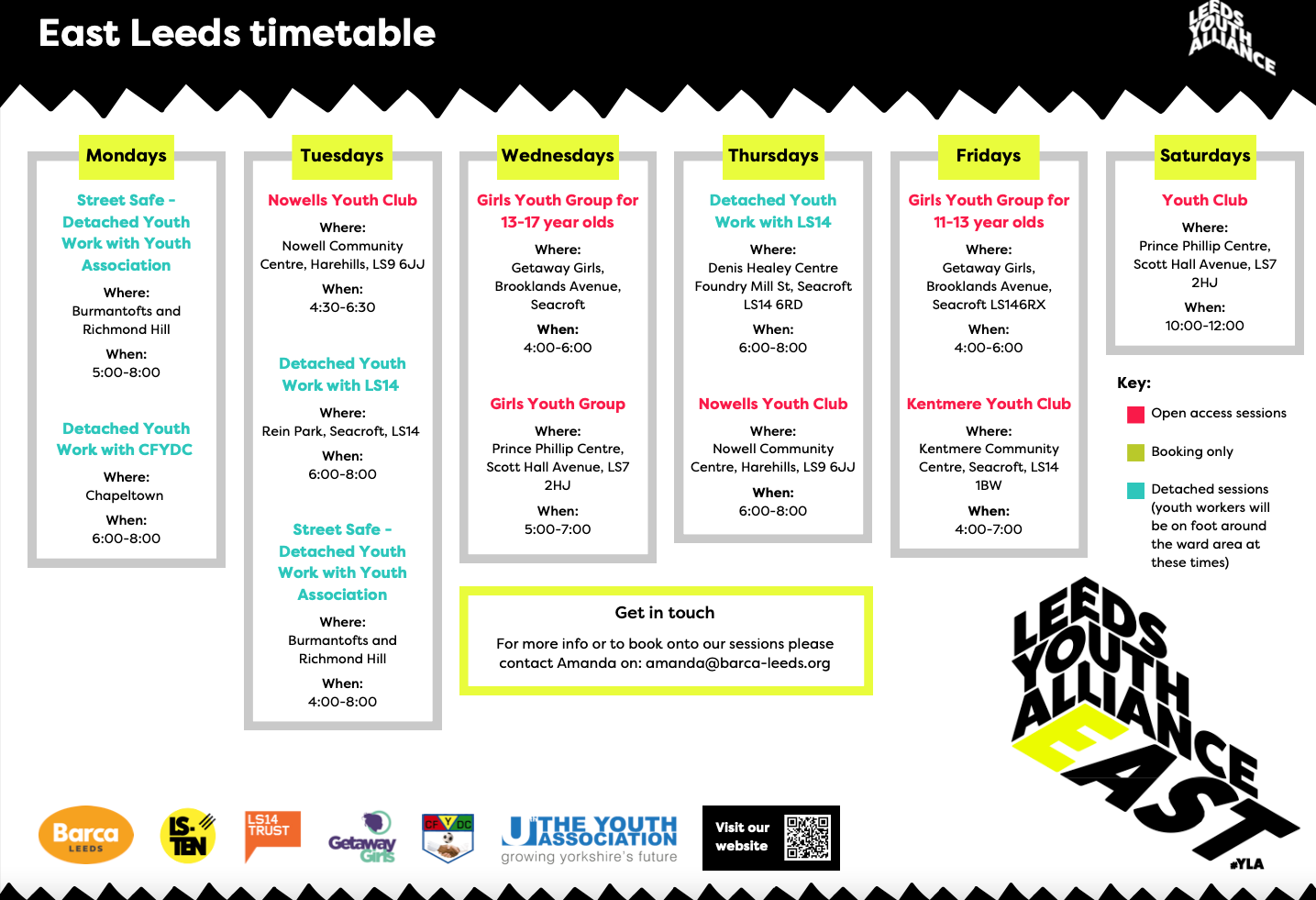 East Leeds Timetable — Leeds Youth Alliance