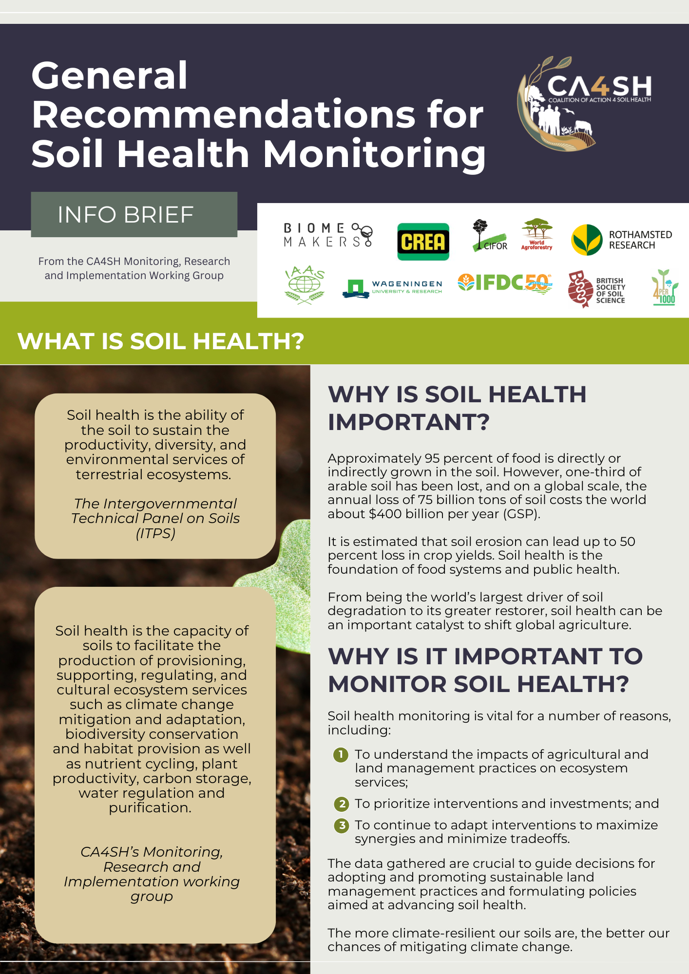 General Recommendations for Soil Health Monitoring — Coalition of ...